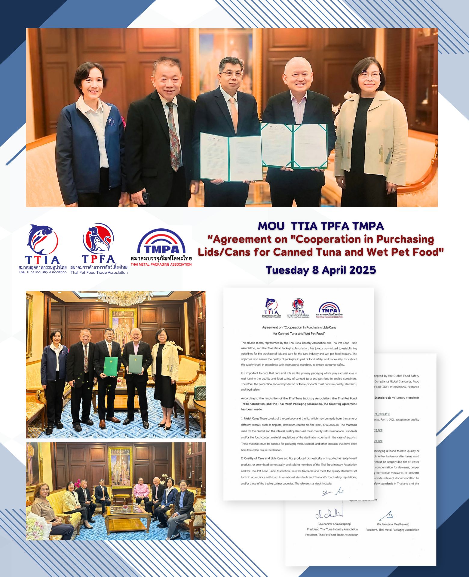 TTIA TPFA TMPA Signed MOU Cooperation in Purchasing Lids - Thai Tuna ...
